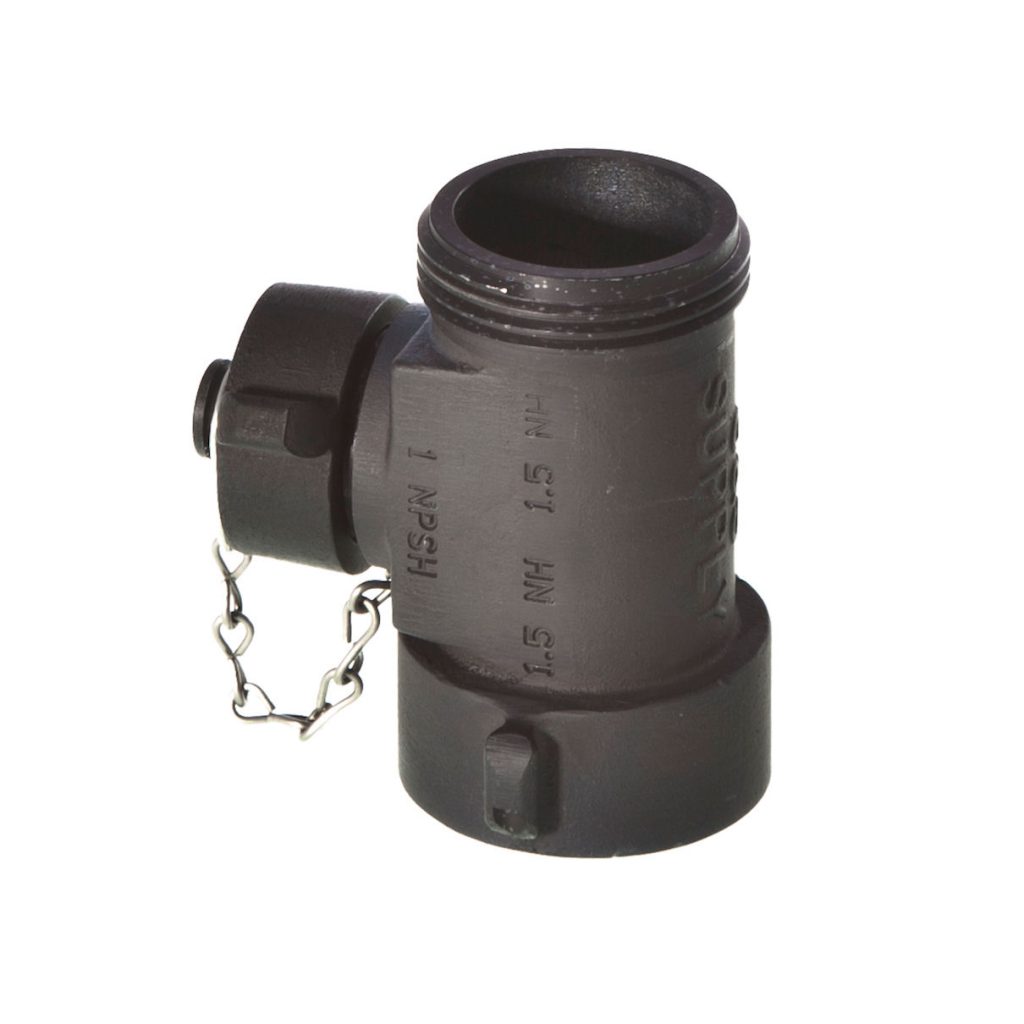 Bunker Fire & Safety FORESTRY PLAIN HOSE TEE WITH CAP AND CHAIN MODEL ...